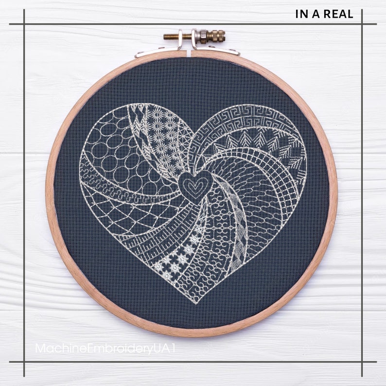 Outline Heart Machine Embroidery Design, One Color Embroidery File ...