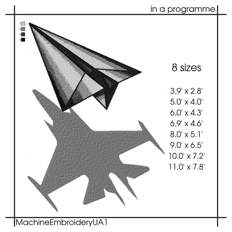 Paper Airplane Machine Embroidery Design Airplane With - Etsy