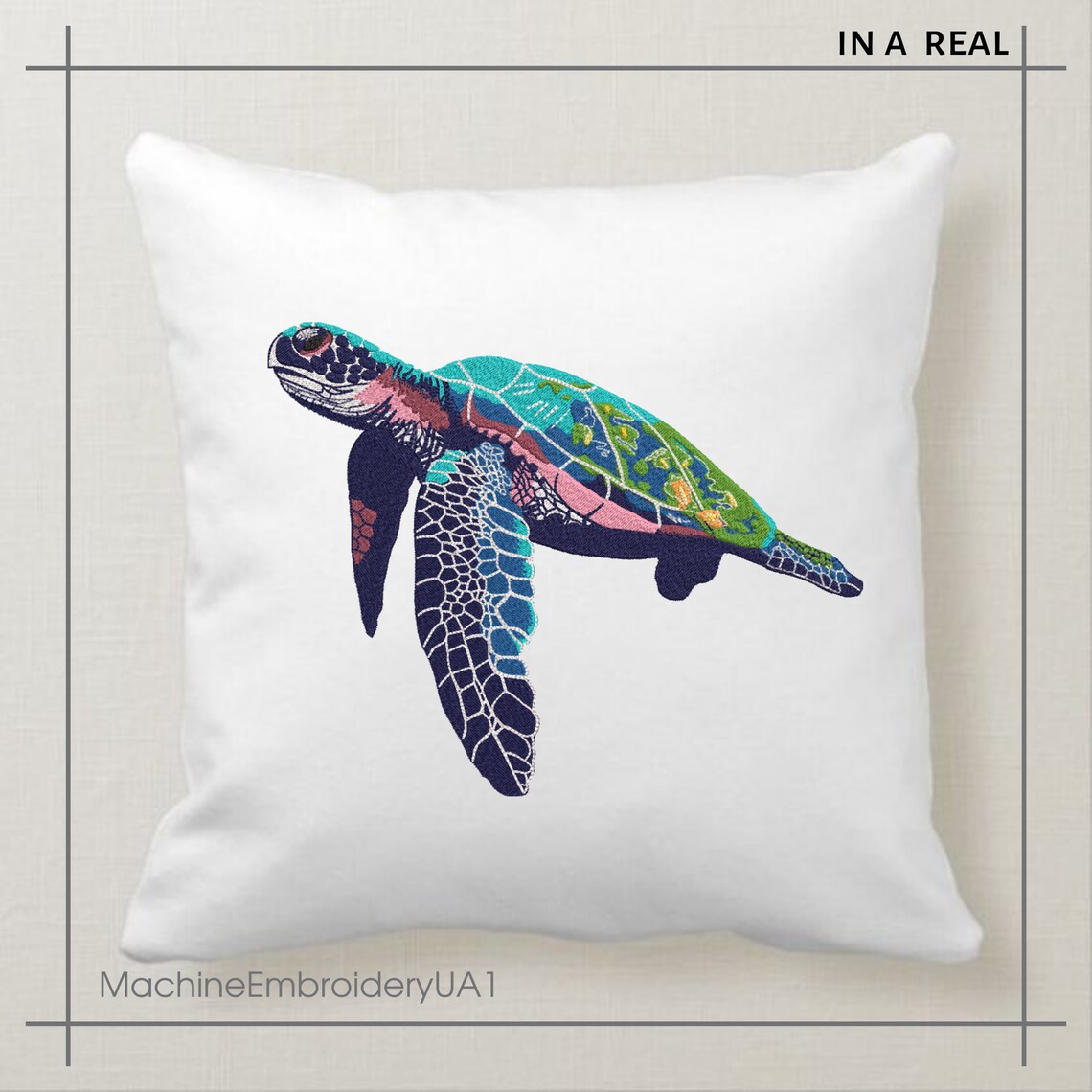 Turtle Machine Embroidery Design Sea Turtle Watercolor - Etsy