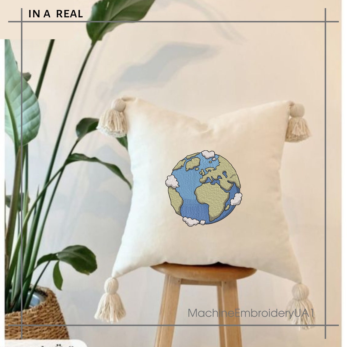 Planet Earth Machine Embroidery Design Planet Earth - Etsy