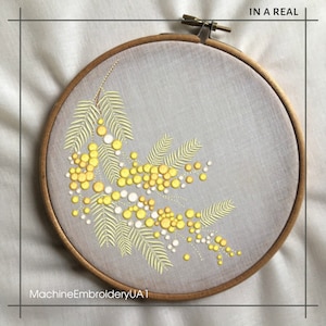 Mimosa Machine Embroidery Design Mimosa Branch Embroidery Files 5 Sizes ...