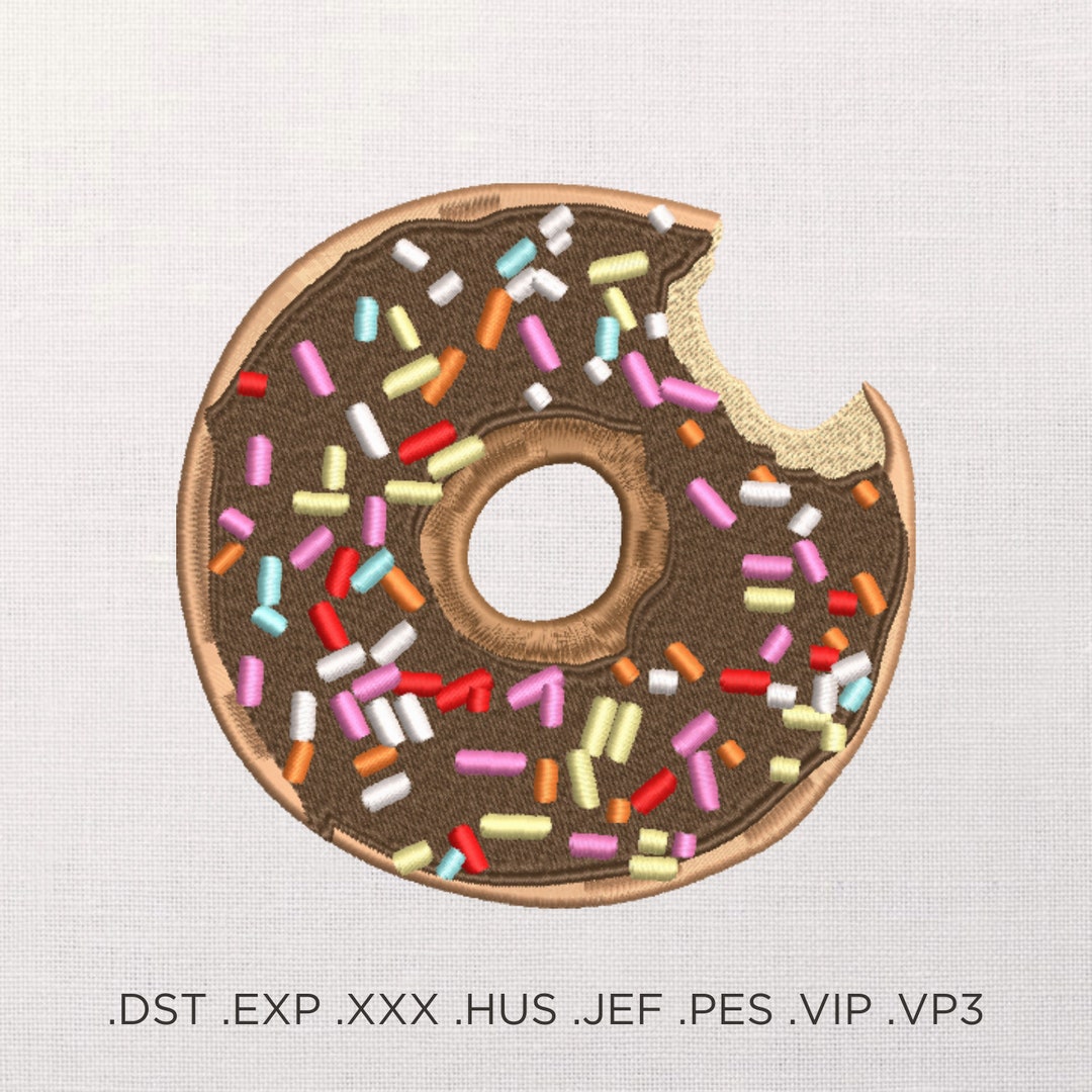 American Donut Embroidery Pattern, Sweet Embroidery Design, Food Theme ...