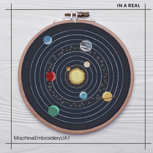 Solar System Machine Embroidery Design, Milky Way Embroidery Files, 7 ...