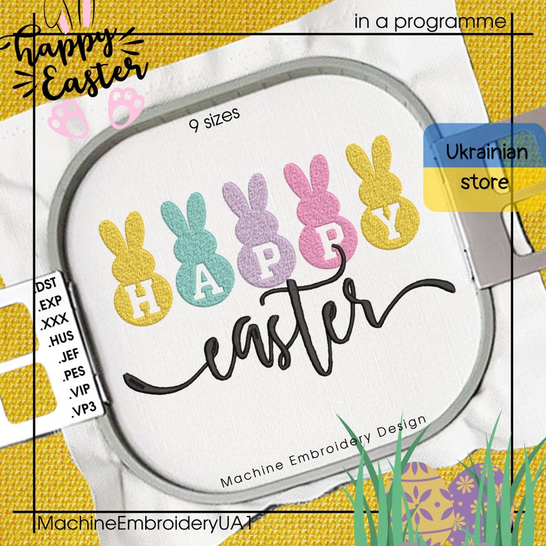 Easter Bunny Ears Machine Embroidery Design Easter Bunny - Etsy