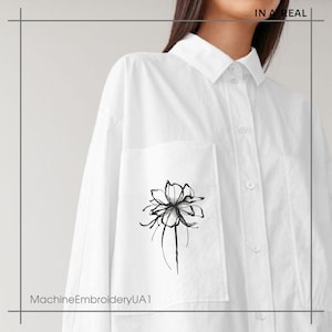 Black Flower Ink Machine Embroidery Design - Black Flower Embroidery ...