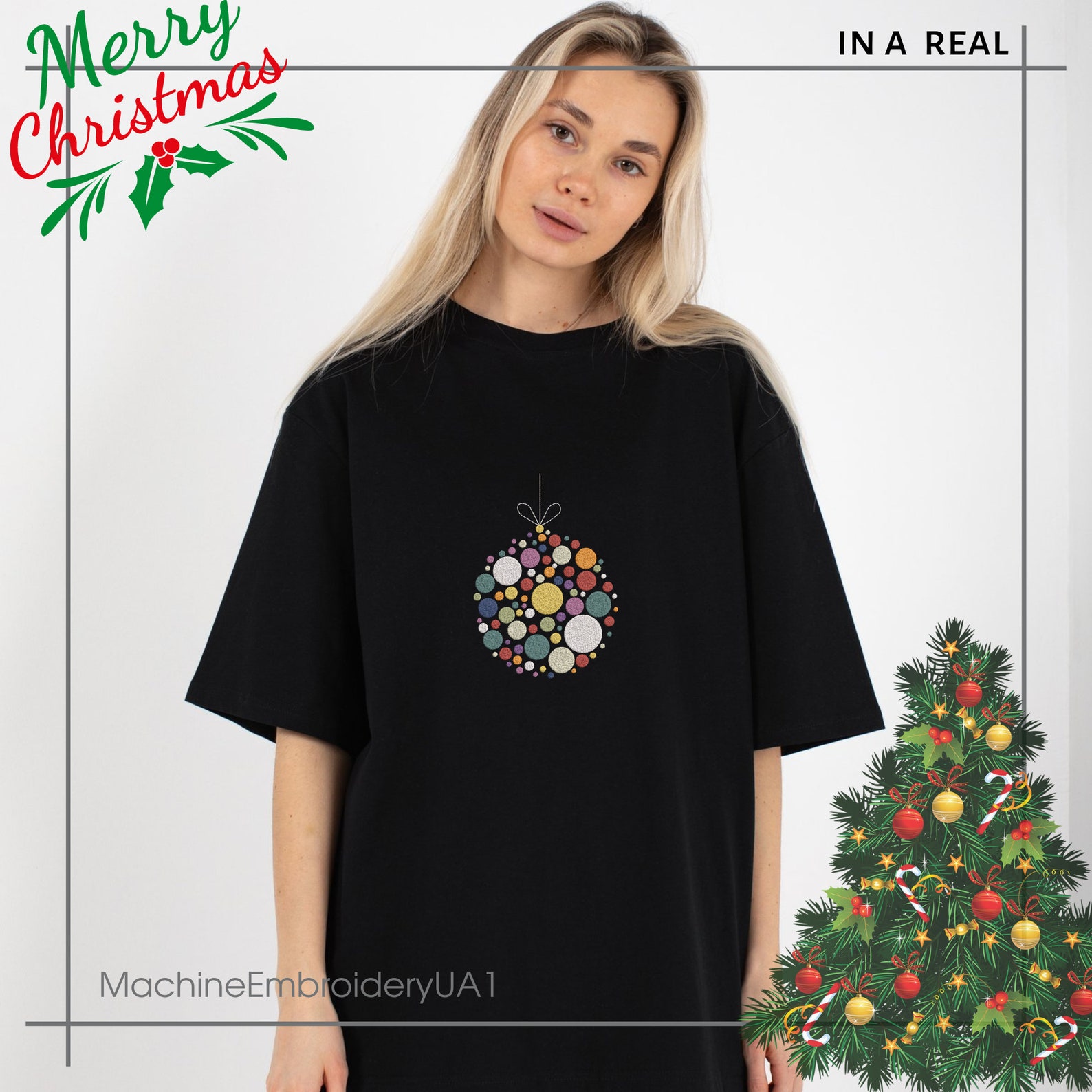 Christmas Ball Machine Embroidery Design Christmas Ball - Etsy