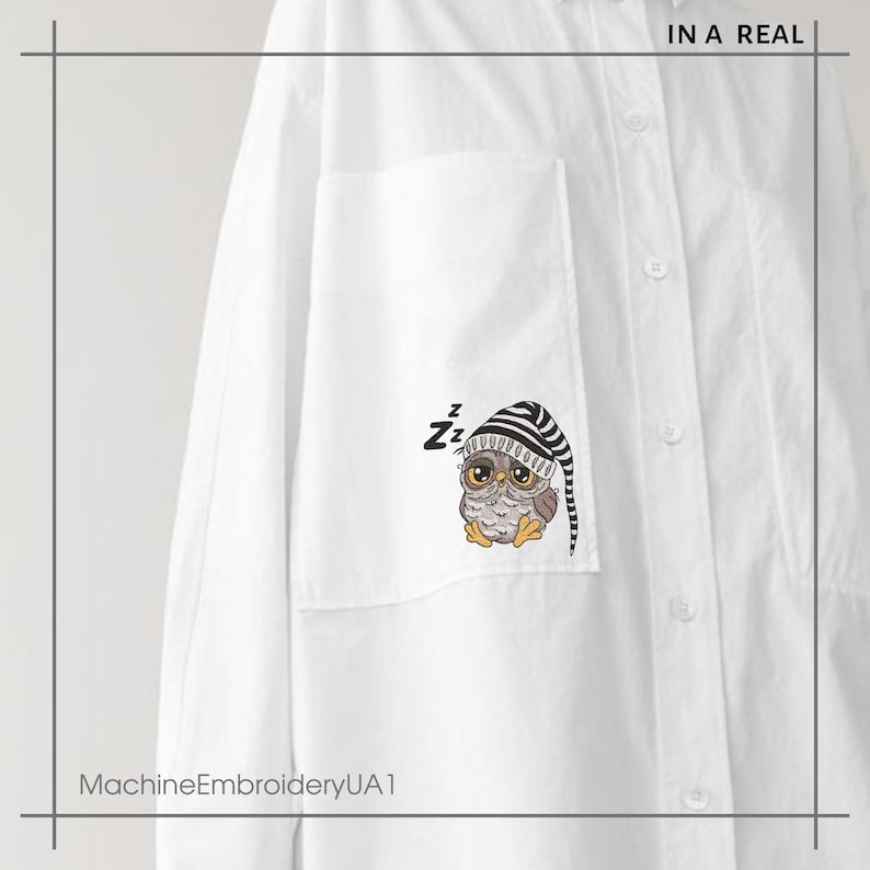 Cute Sleepy Owl Machine Embroidery Design Owl Embroidery - Etsy