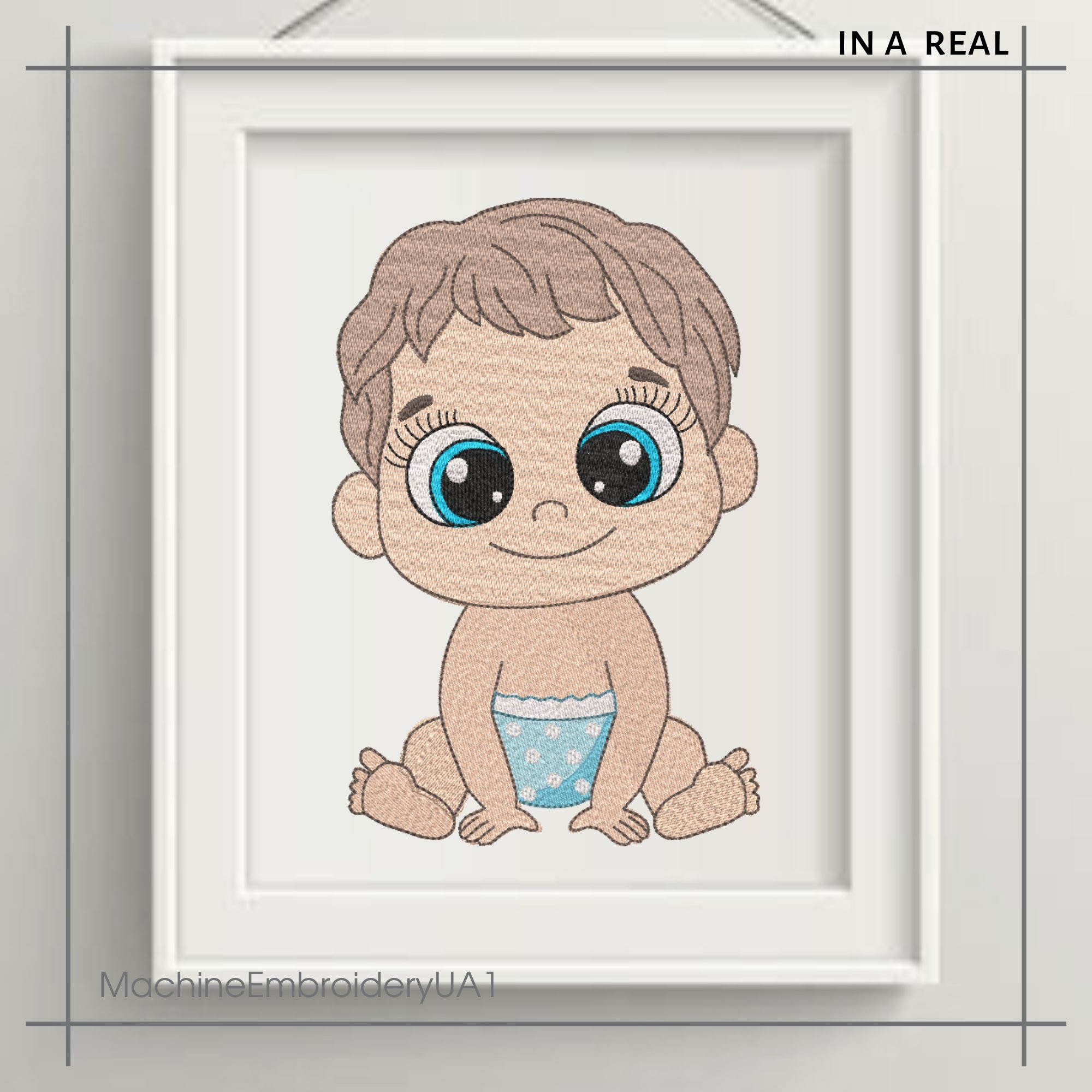 Baby Boy Machine Embroidery Design Cute Baby Blue Embroidery - Etsy