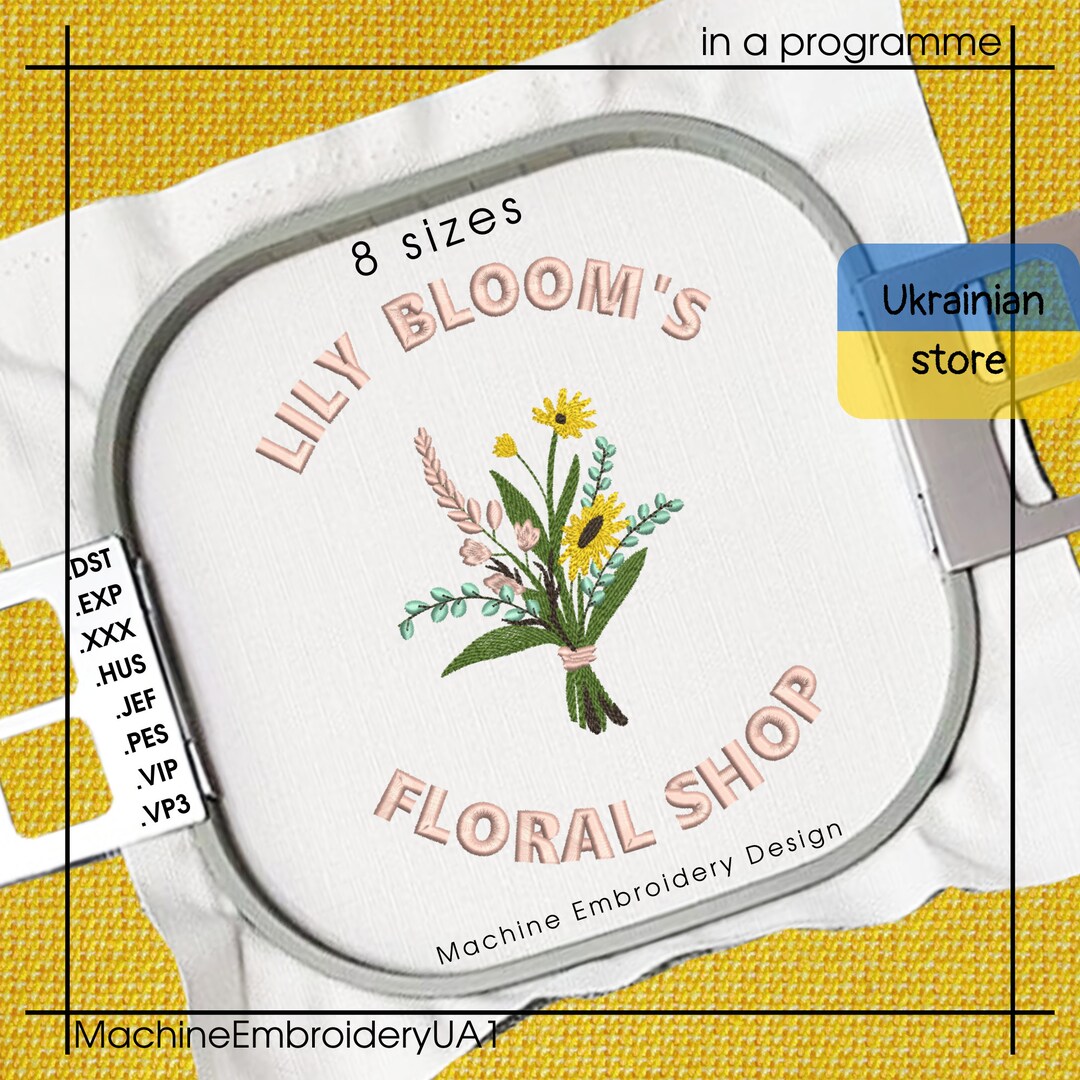 Floral Machine Embroidery Design Floral Shop Embroidery Files Digitized ...