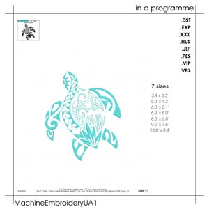 Turtle African Motifs Machine Embroidery Design - Turtle Ornament ...