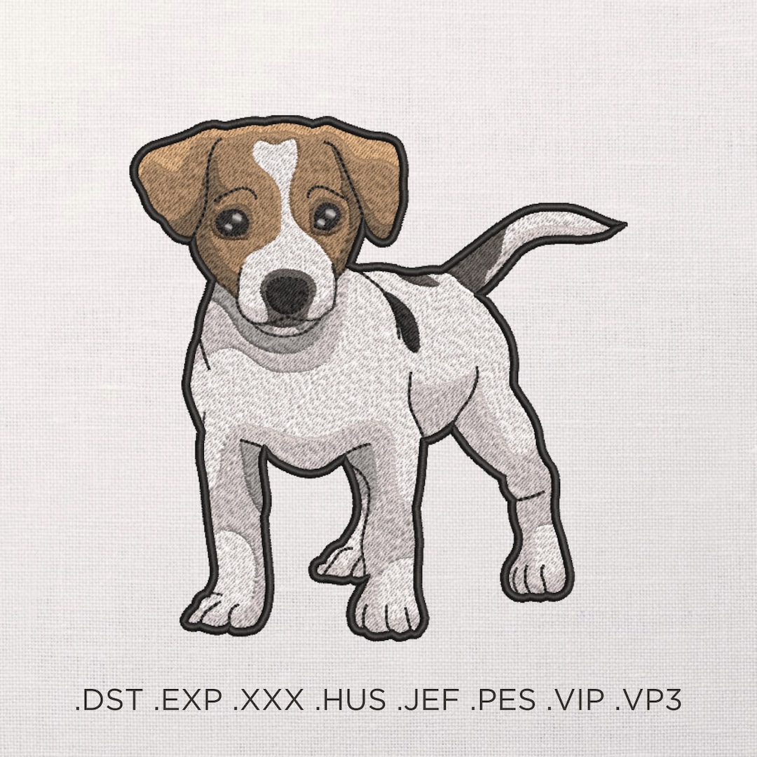 Cute Dog Machine Embroidery Design, Jack Russell Embroidery Pattern ...