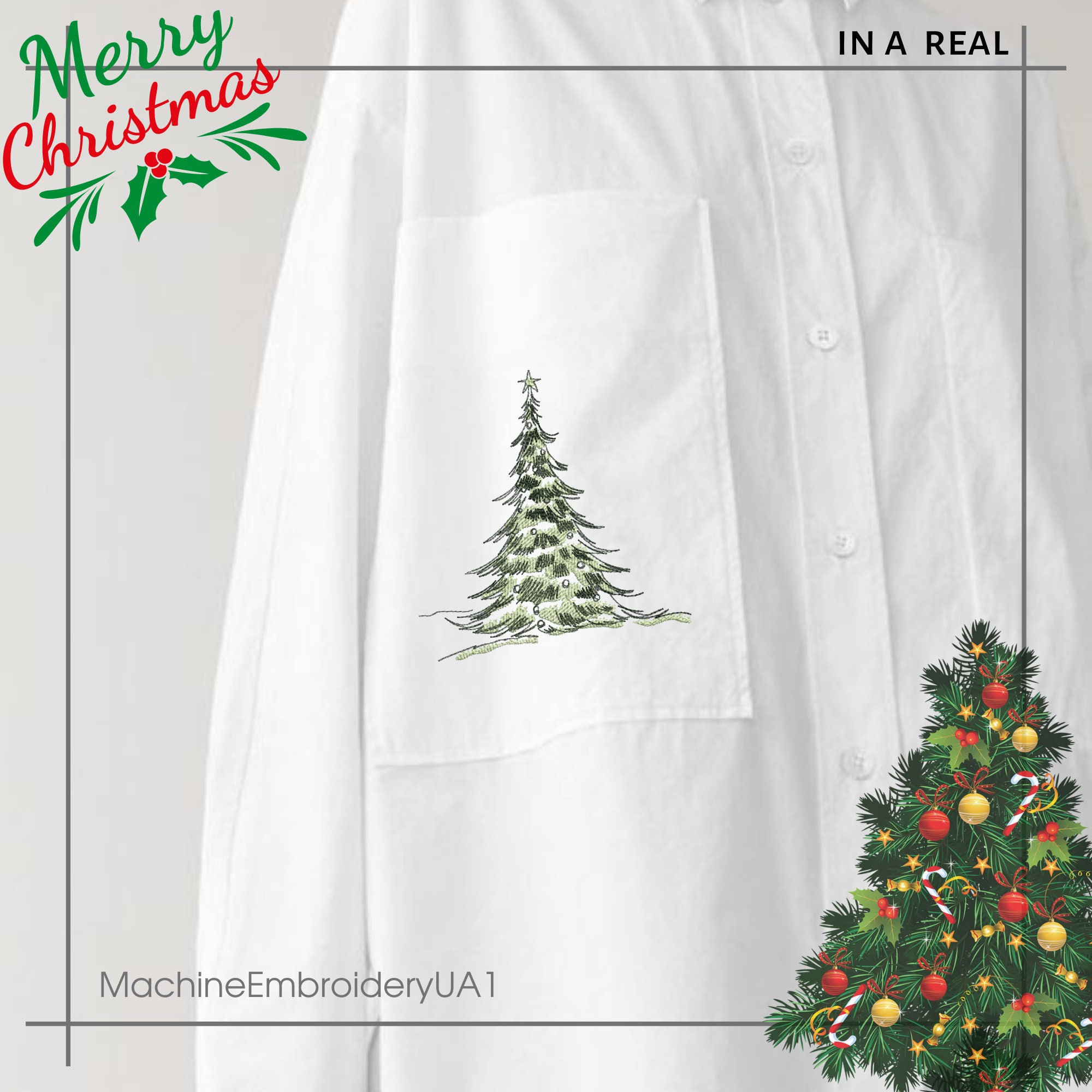 Christmas Tree Machine Embroidery Design Christmas Tree - Etsy