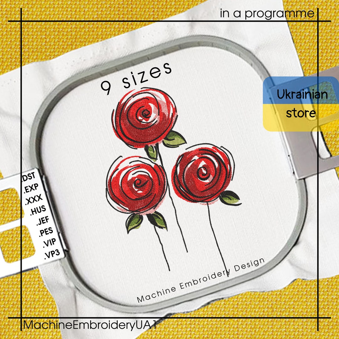 Floral Machine Embroidery Design Watercolor Embroidery Files Digitized ...