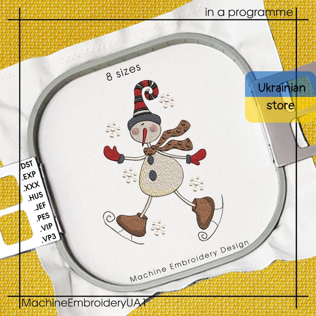 Cute Funny Snowman Machine Embroidery Design Christmas Snowman ...