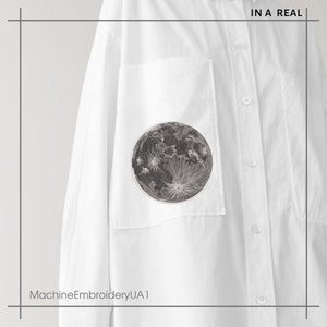 Moon Realistic Machine Embroidery Design Space Moon Embroidery Files 7 ...