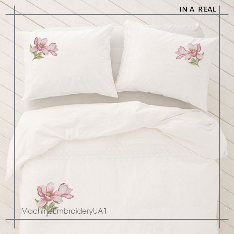 Magnolia Flower Machine Embroidery Design Magnolia Flower - Etsy