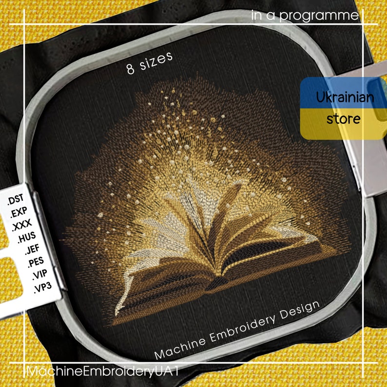 Magic Book Machine Embroidery Design Luminous Book Download - Etsy