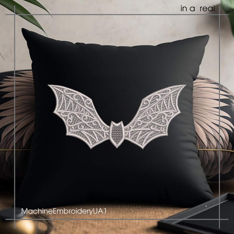 Lace Bat Machine Embroidery Design, Elegant Bat Embroidery for Women T ...