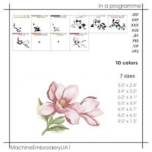 Magnolia Flower Machine Embroidery Design - Magnolia Flower Embroidery ...