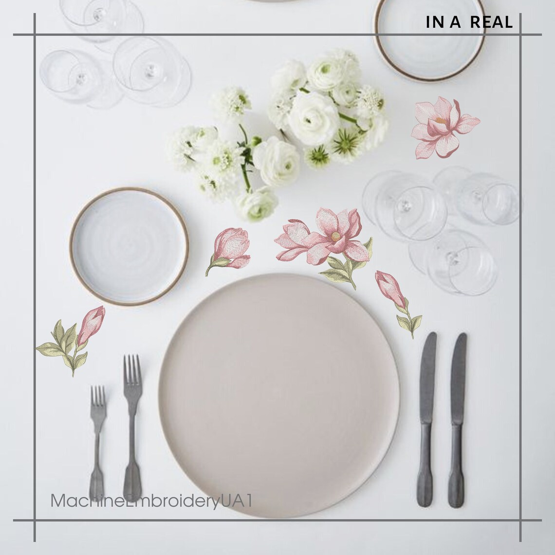 Magnolia Flower Machine Embroidery Design Magnolia Flower - Etsy