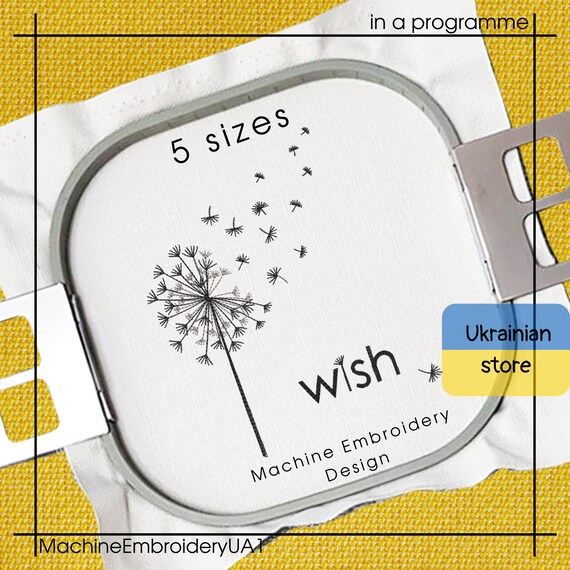 Dandelion Machine Embroidery Design 6 Sizes 2 Colors | Etsy