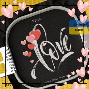 LOVE Machine Embroidery Design Valentine's Day Embroidery Files 7 Sizes ...