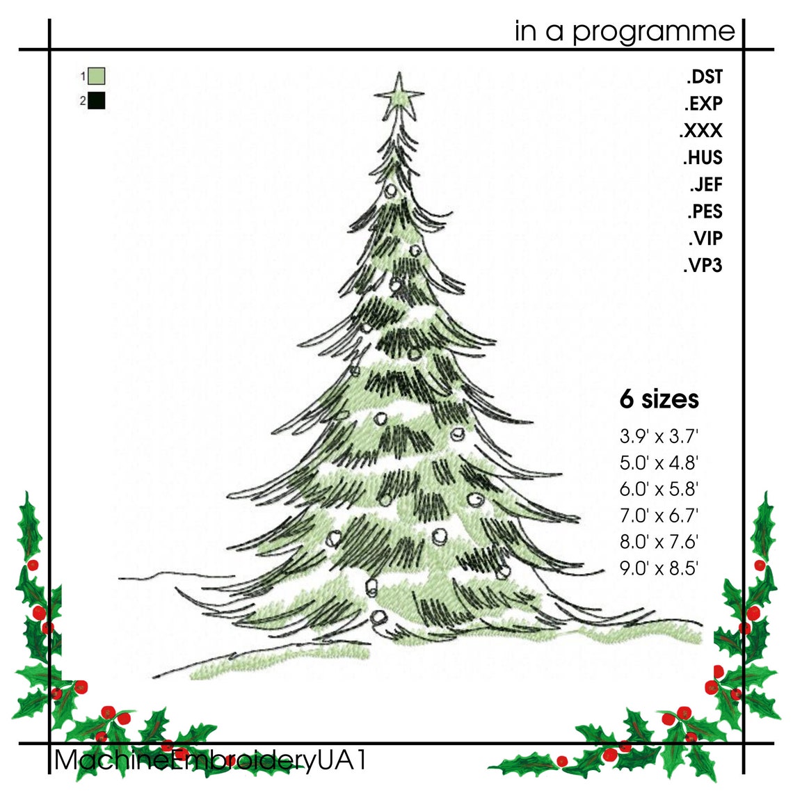 Christmas Tree Machine Embroidery Design Christmas Tree - Etsy
