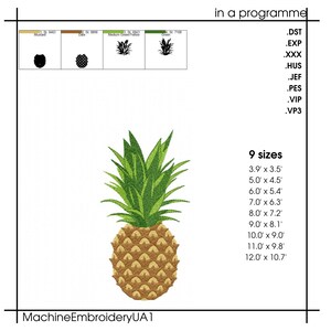 Pineapple Machine Embroidery Design, Fruit Embroidery Pattern ...