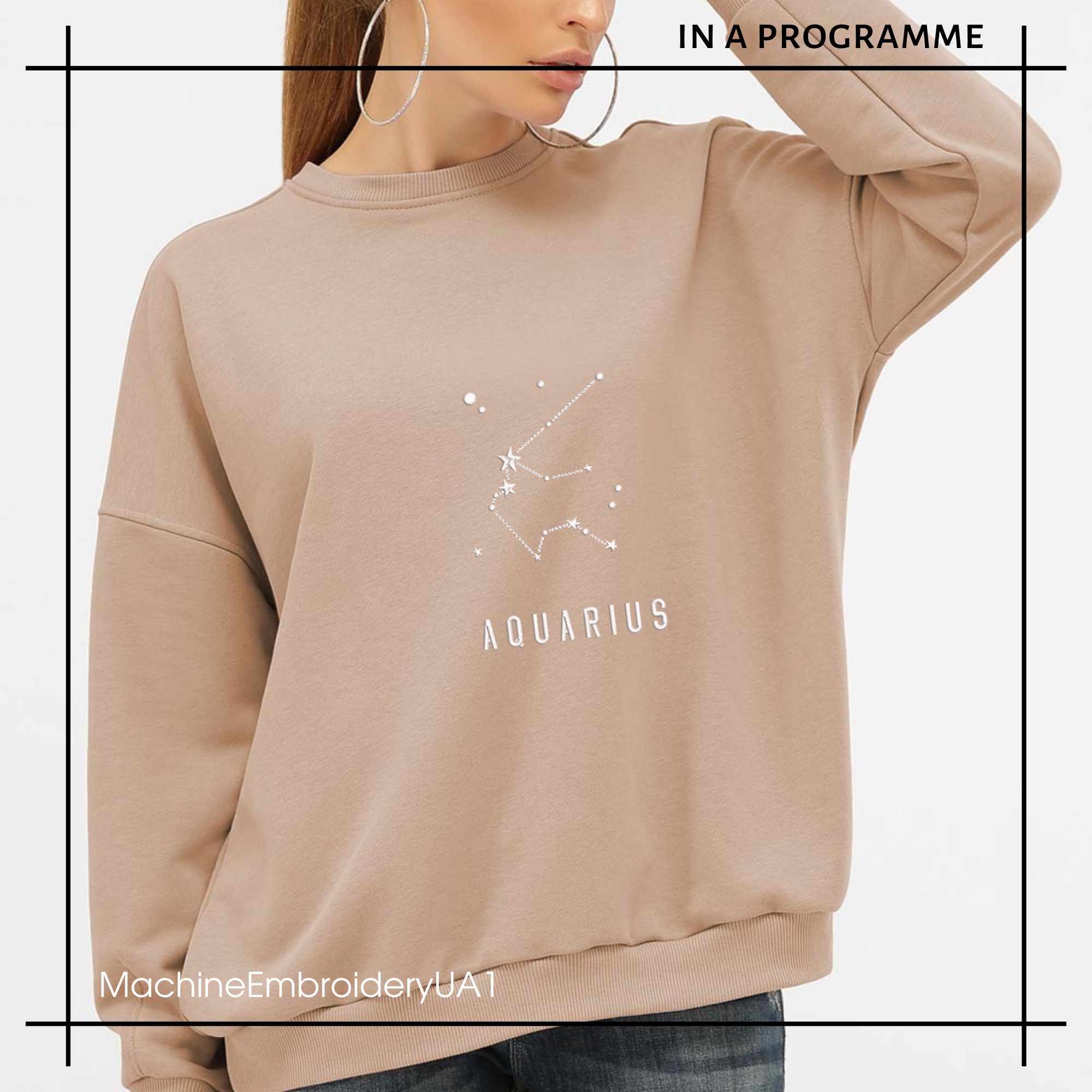 Constellation AQUARIUS Machine Embroidery Design 4 Sizes - Etsy