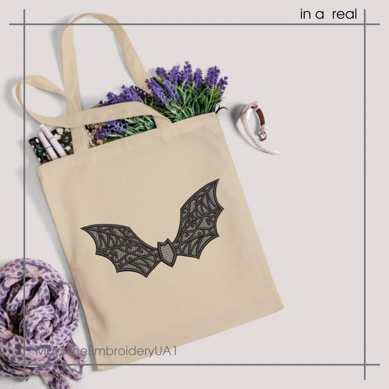 Lace Bat Machine Embroidery Design, Elegant Bat Embroidery for Women T ...