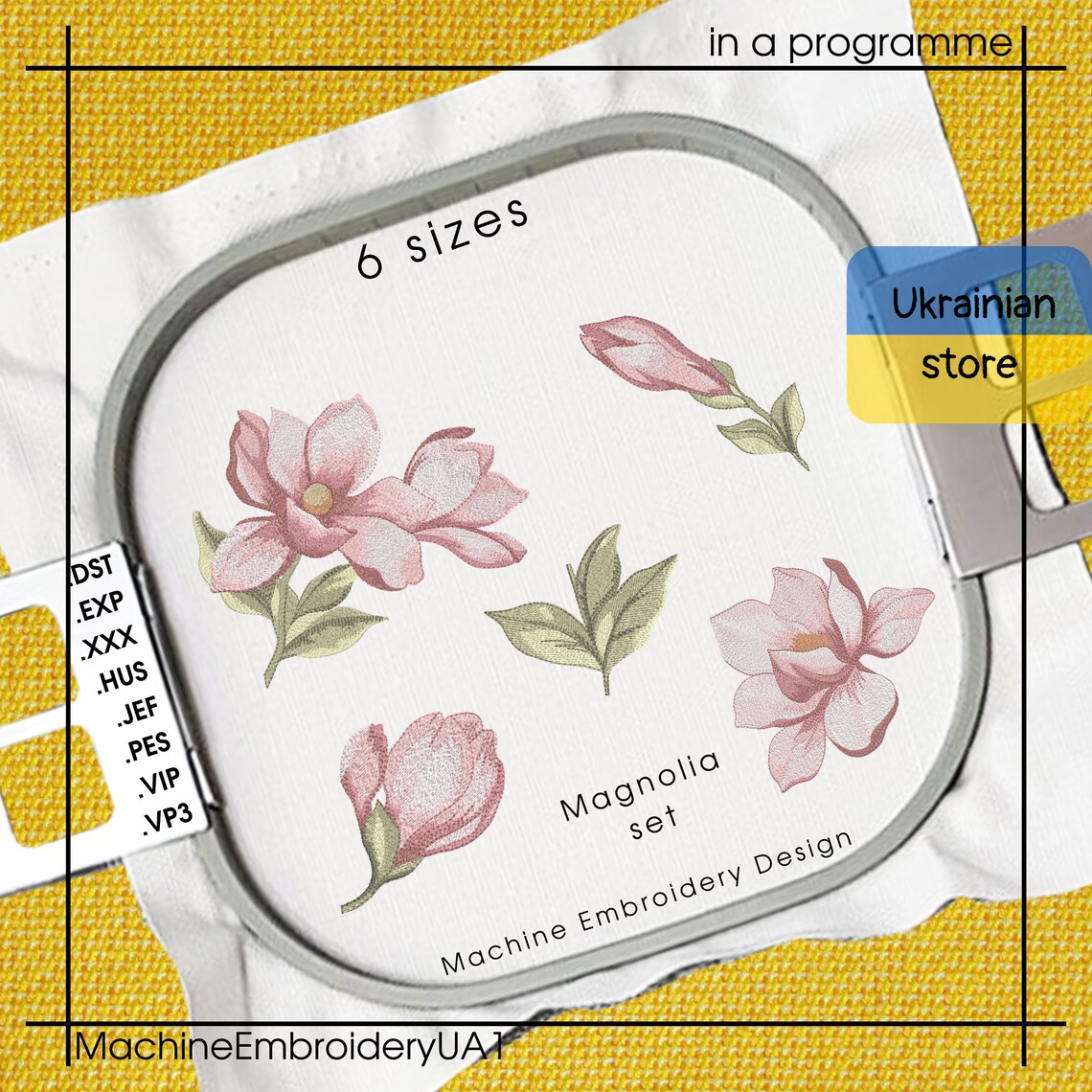 Magnolia Flower Machine Embroidery Design Magnolia Flower - Etsy