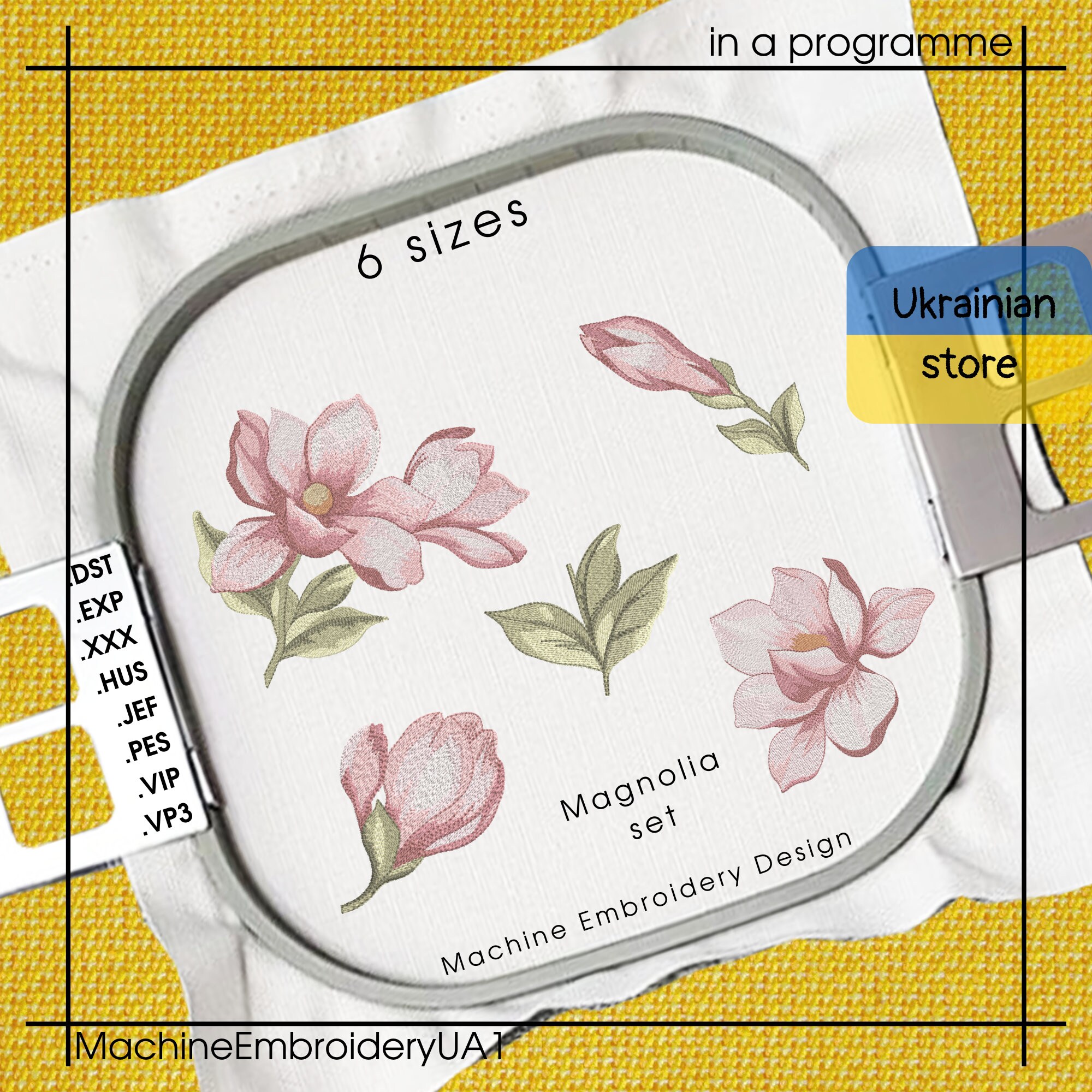 Magnolia Flower Machine Embroidery Design Magnolia Flower - Etsy