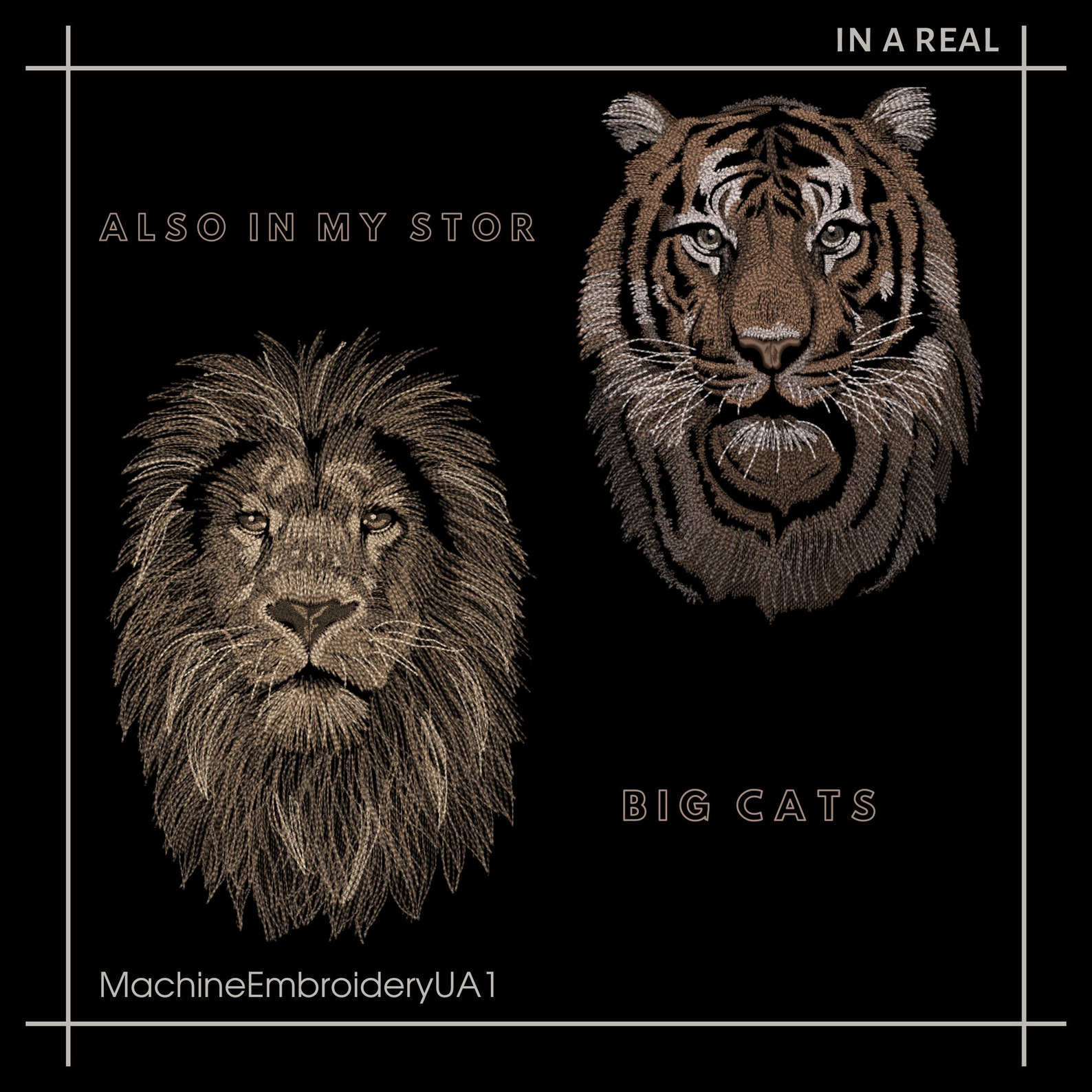 Cheetah on a Black Background Machine Embroidery Design Leopard ...