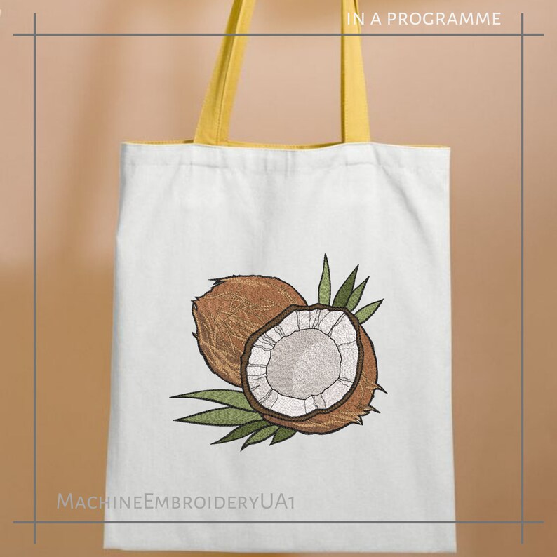 Cute Coconut Machine Embroidery Design, Tropical Coconut Embroidery ...