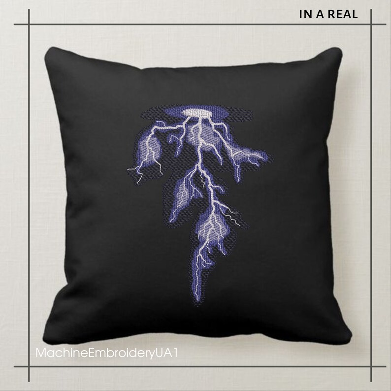 Lightning on a Dark Background Machine Embroidery Design - Etsy