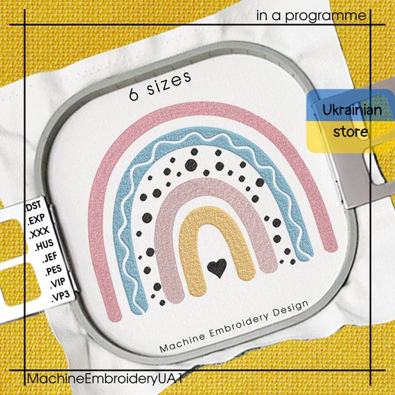 Rainbow Machine Embroidery Design Rainbow Embroidery Files - Etsy