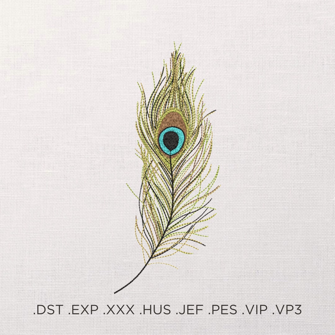 Peacock Feather Machine Embroidery Design - Peacock Feather Embroidery ...