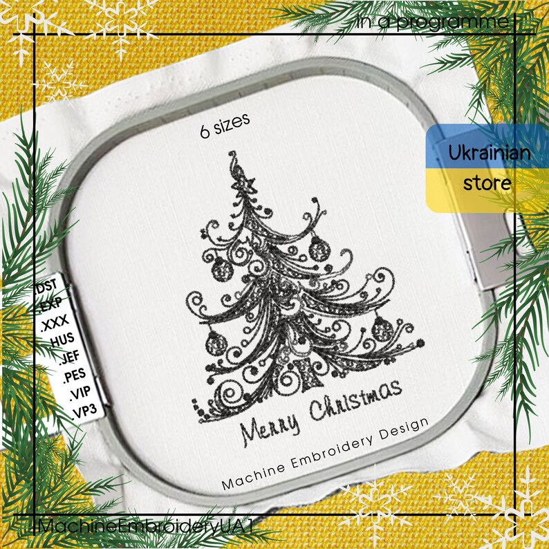 Christmas Tree Machine Embroidery Design Christmas Tree - Etsy