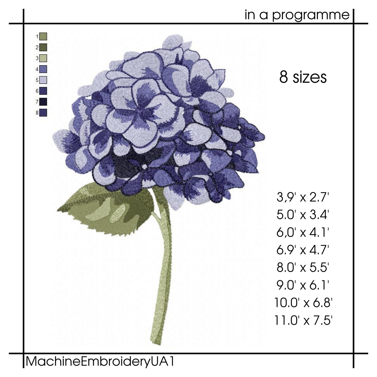 Hydrangea Machine Embroidery Design - Artistic Embroidery -flolar ...