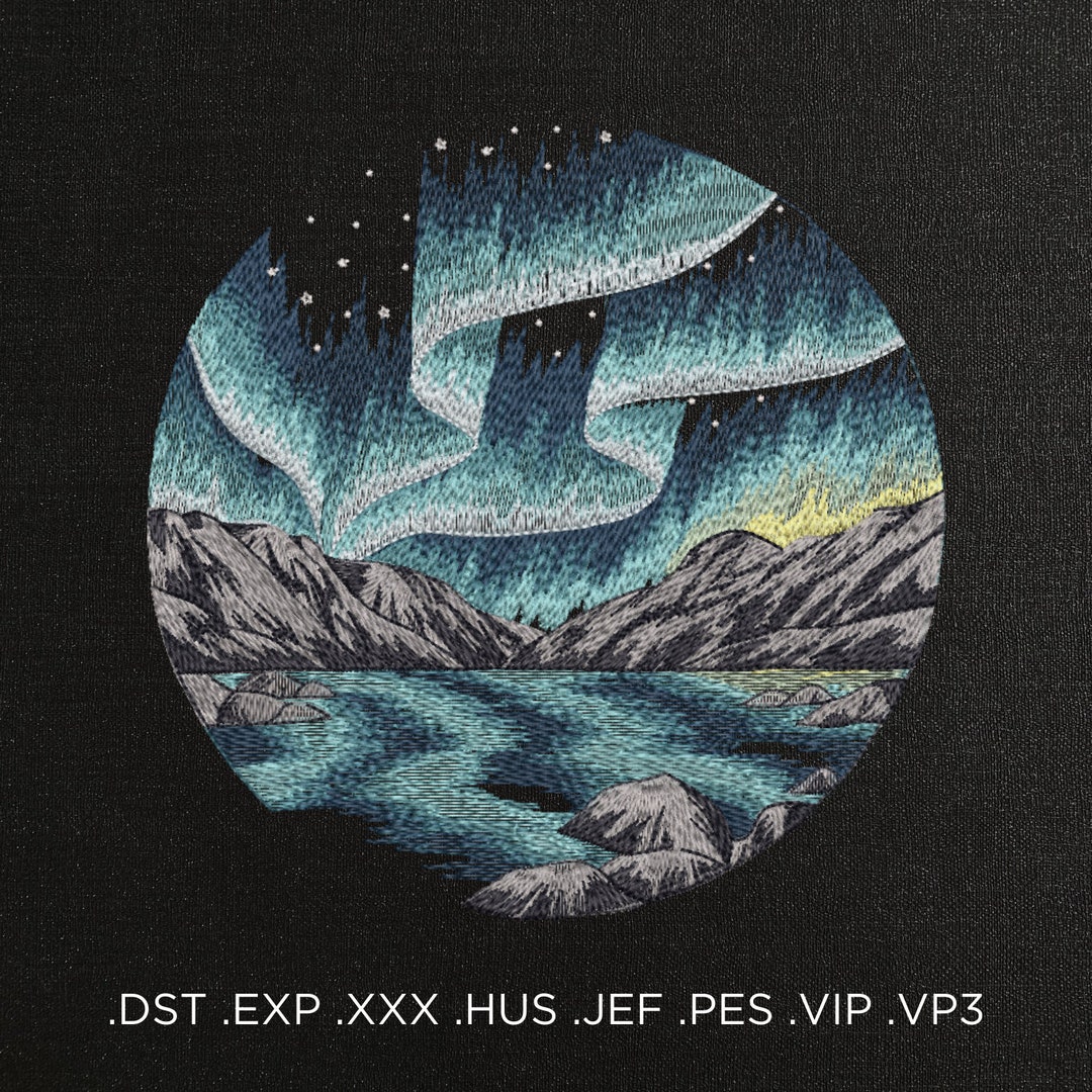 North Light Machine Embroidery Design - Northern Lights Embroidery ...