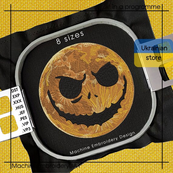 Halloween Moon Machine Embroidery Design Scary Moon - Etsy