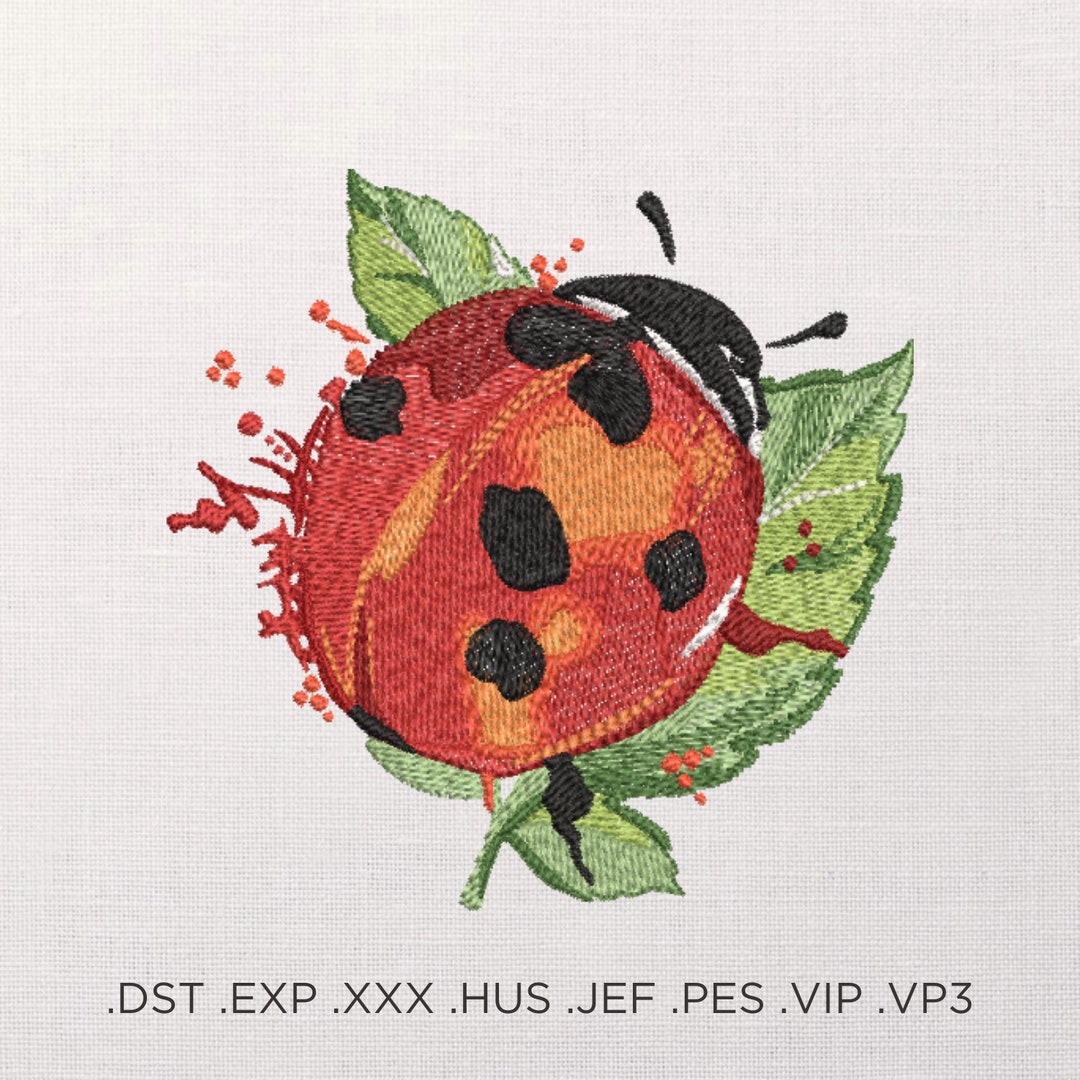 Ladybug Machine Embroidery Design - Ladybug Embroidery Files Watercolor ...