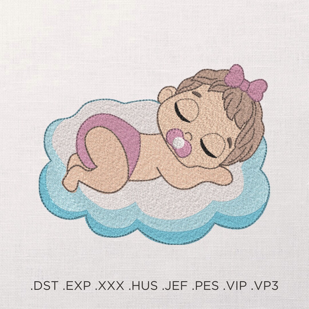 Baby Girl Machine Embroidery Pattern, Newborn Embroidery Design, Cute ...