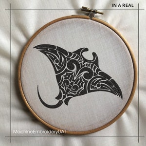 Sea Stingray Machine Embroidery Design, Gold Stingray Embroidery ...