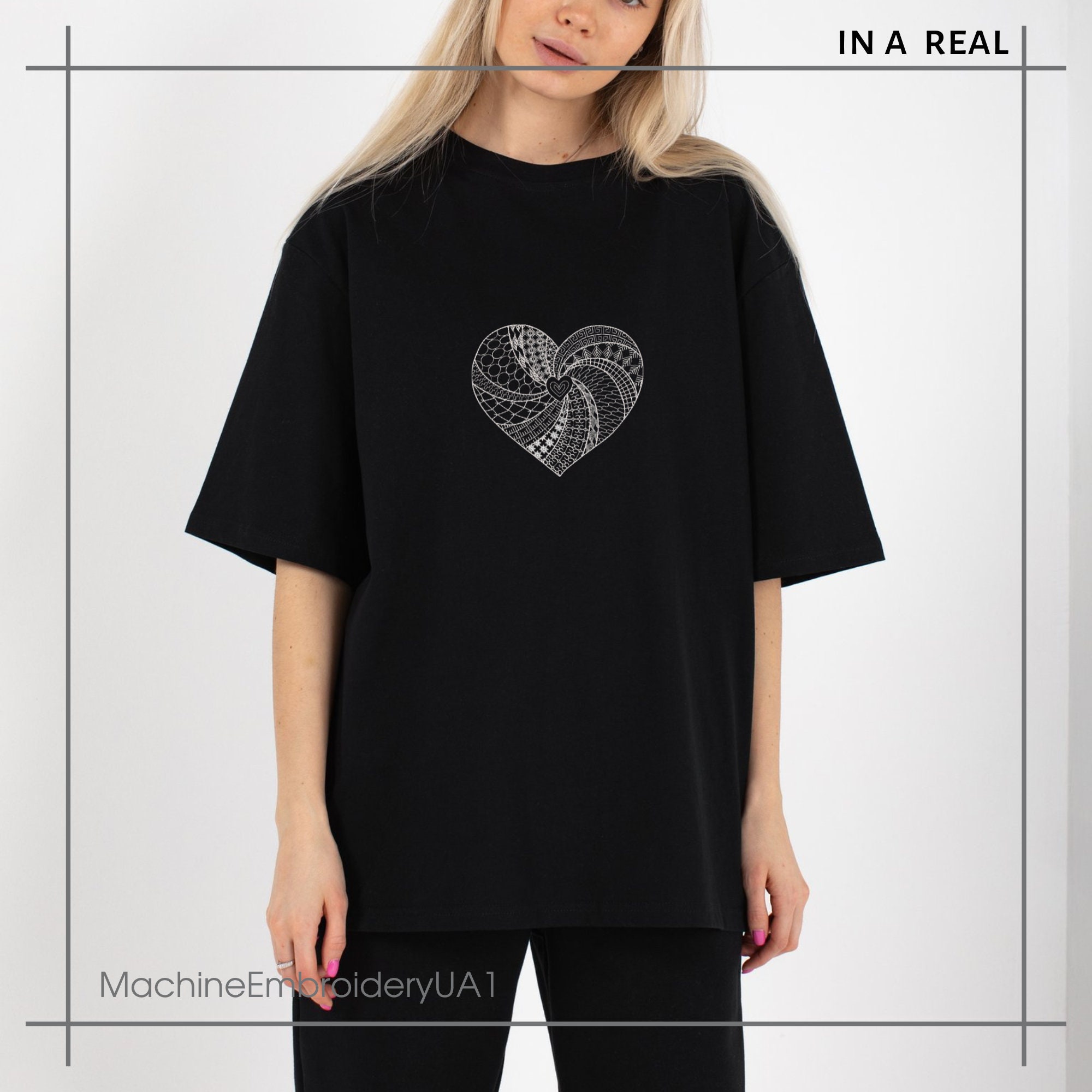 Heart Outline Stitch Machine Embroidery Design Heart Motifs - Etsy