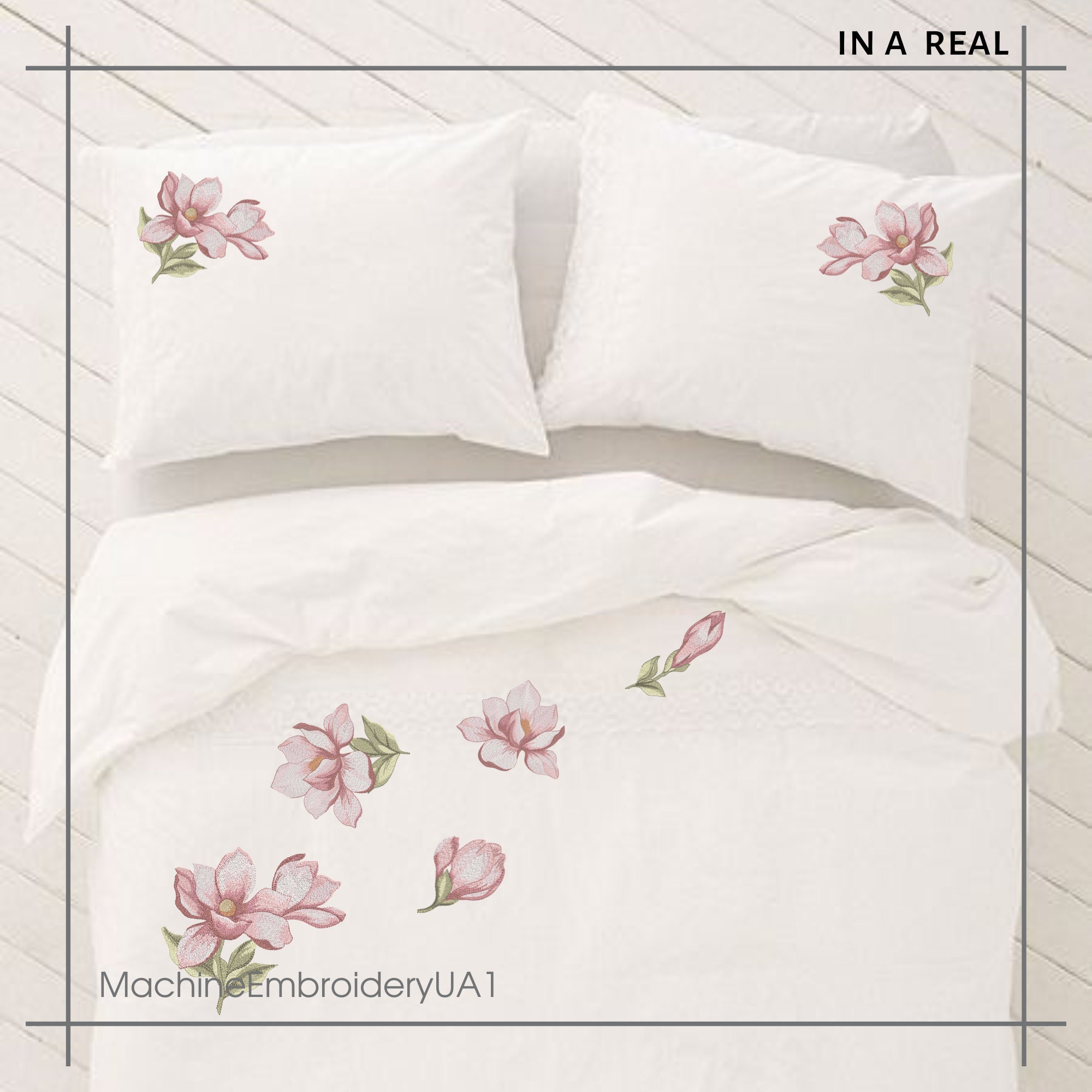 Magnolia Flower Machine Embroidery Design Magnolia Flower - Etsy