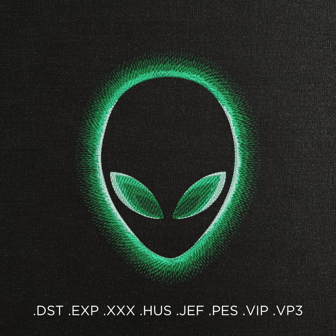Neon Alien for Black Fabric Machine Embroidery Design - Luminous Alien ...