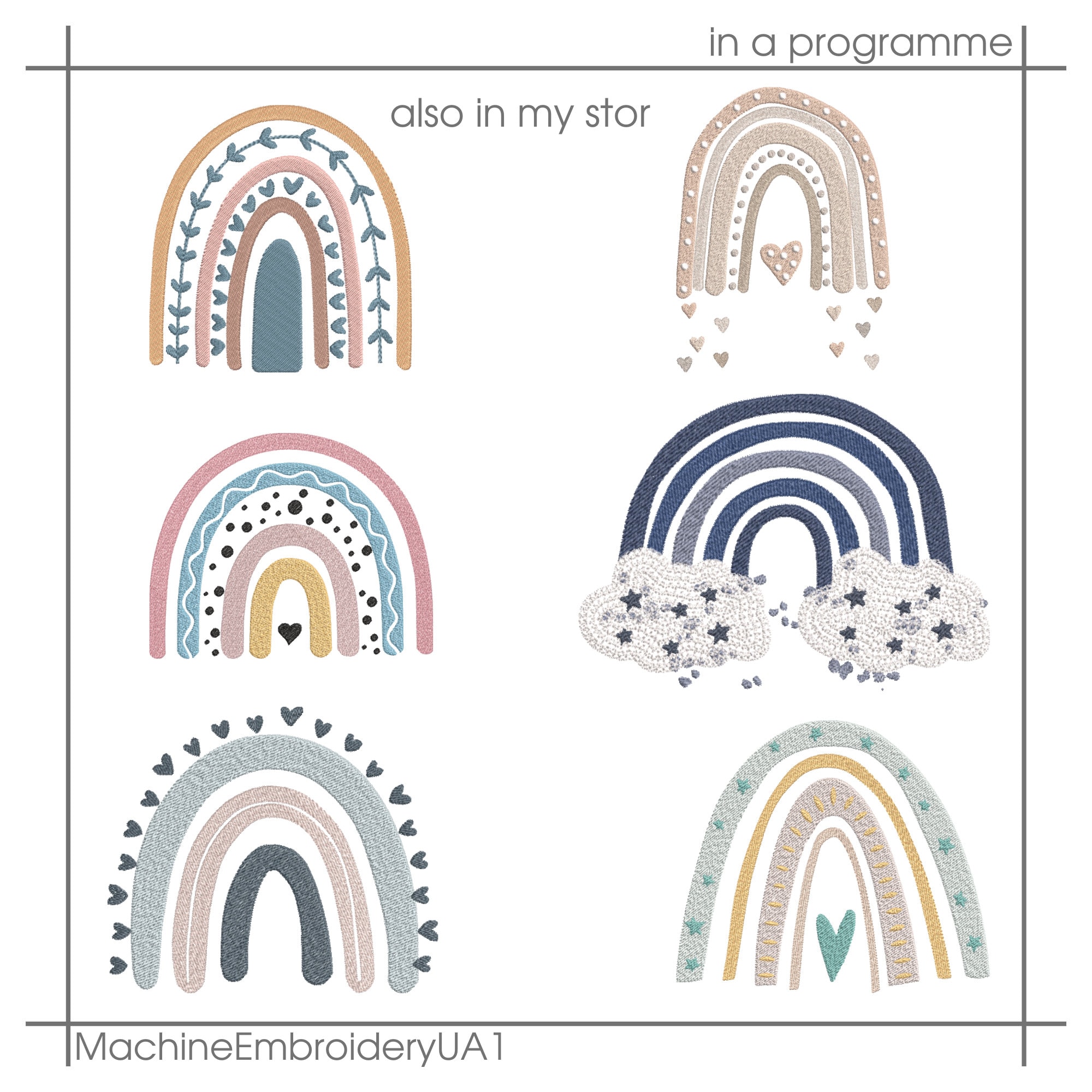 Rainbow Machine Embroidery Design Rainbow Embroidery Files - Etsy