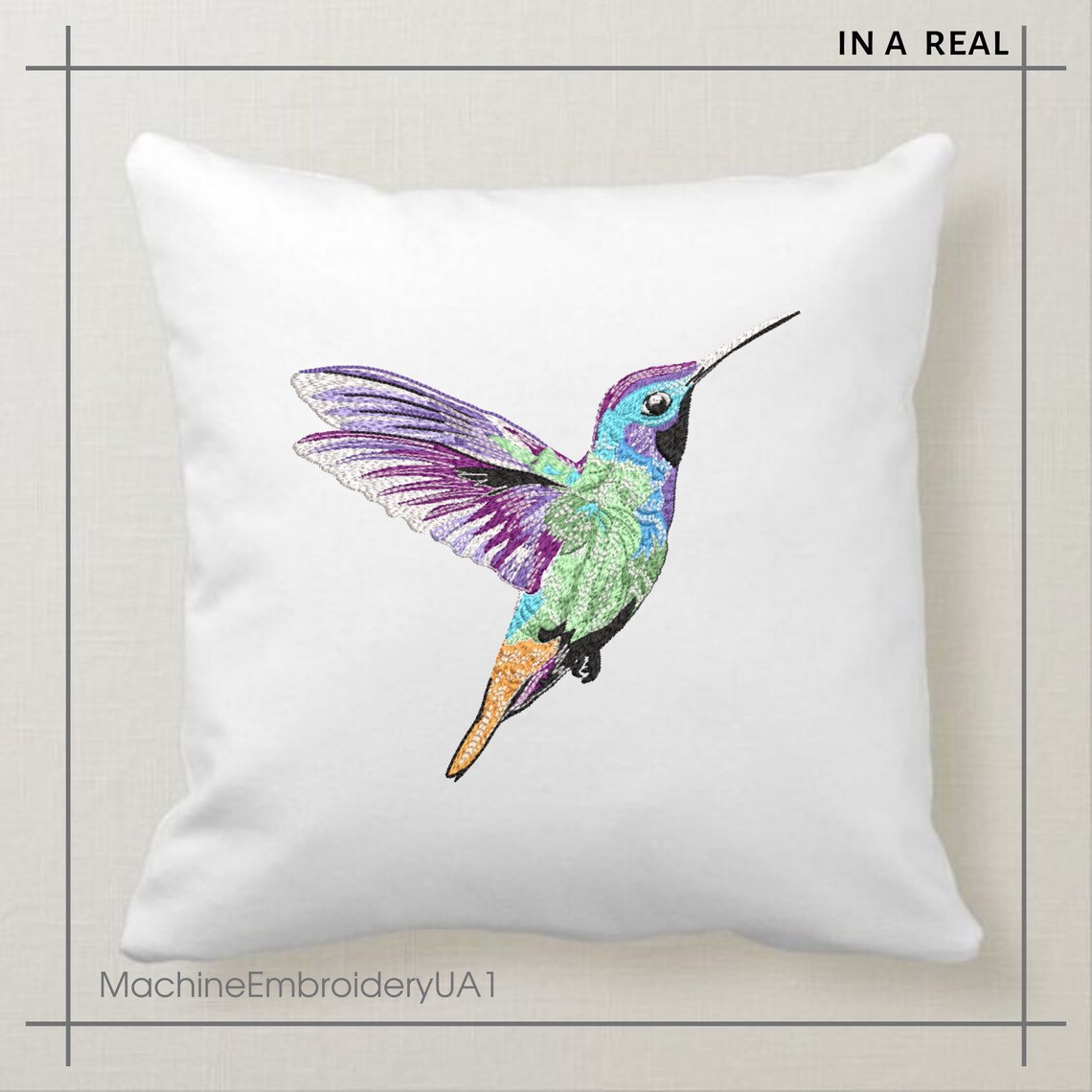 Hummingbird Machine Embroidery Design Watercolor Embroidery - Etsy
