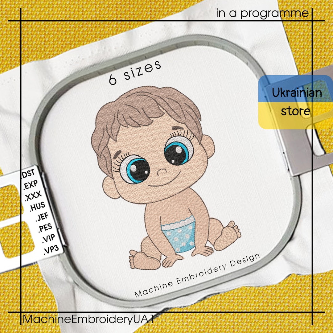 Baby Boy Machine Embroidery Design Cute Baby Blue Embroidery Files 6 ...